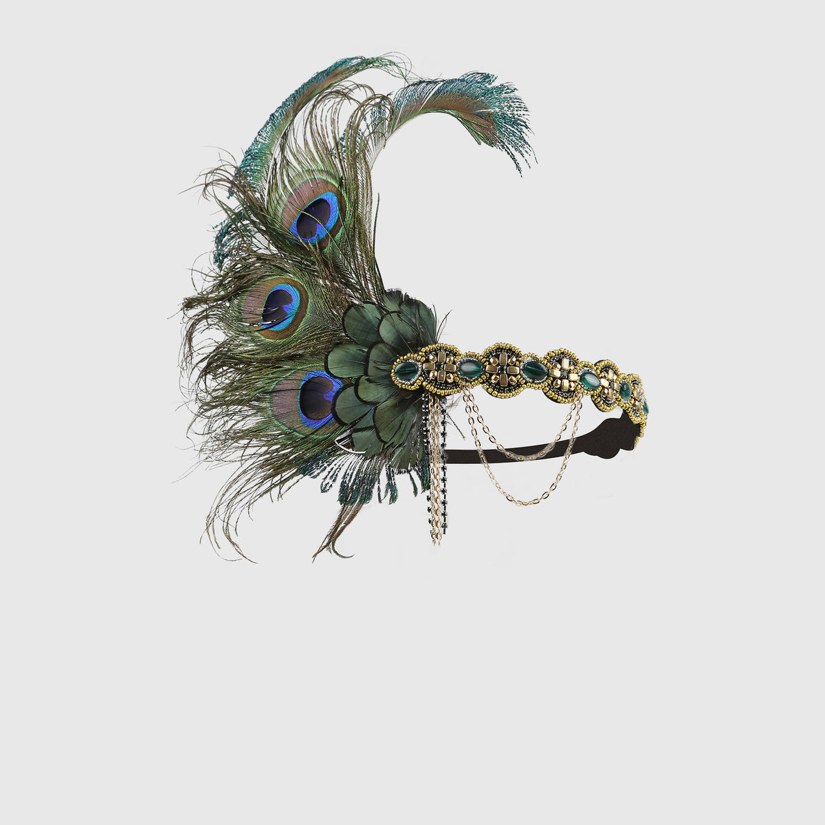 Shop 1920s Headpieces - Beaded Peacock Headband | BABEYOND