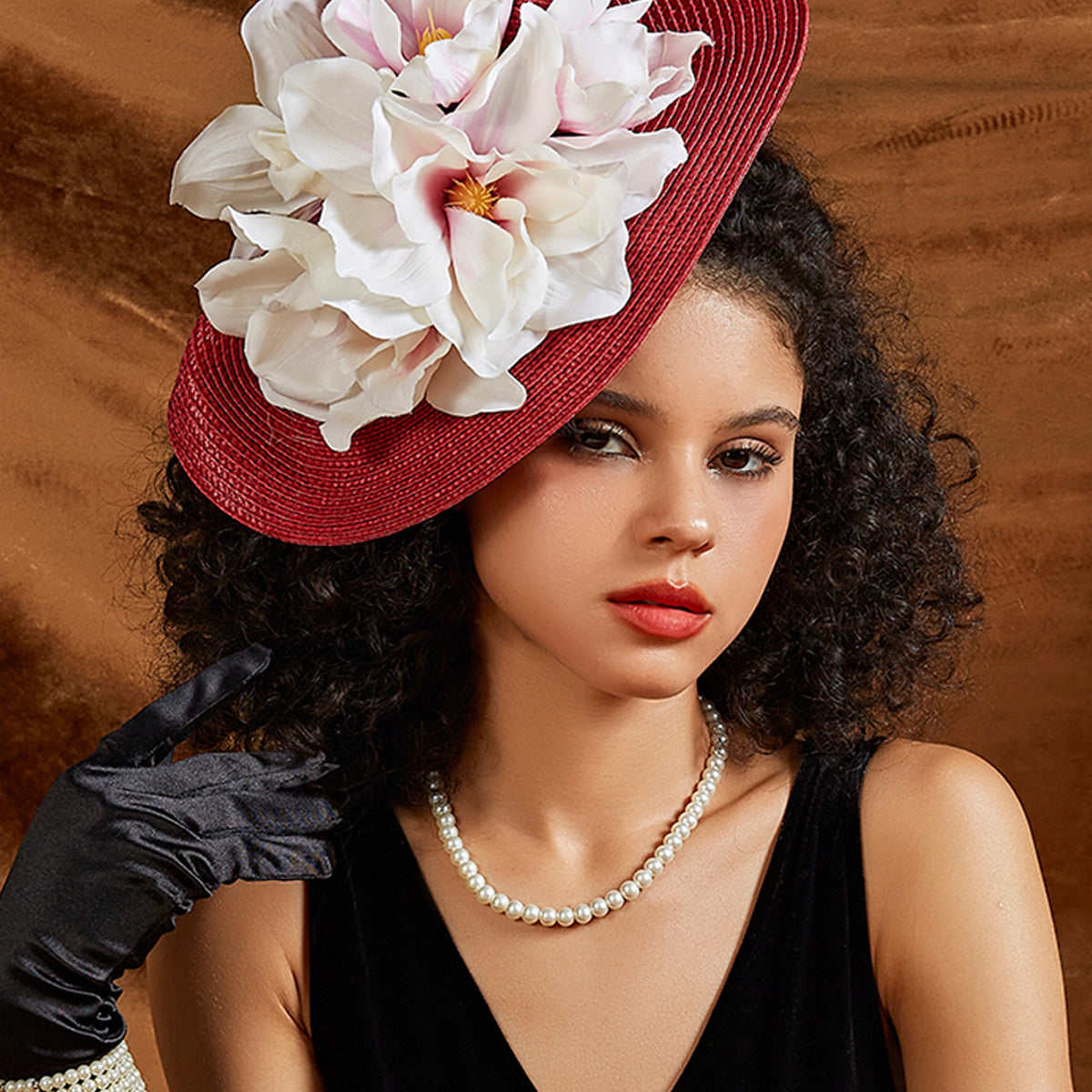 Shop Fascinator Hat - Floral Sweep-Brim Fascinator | BABEYOND