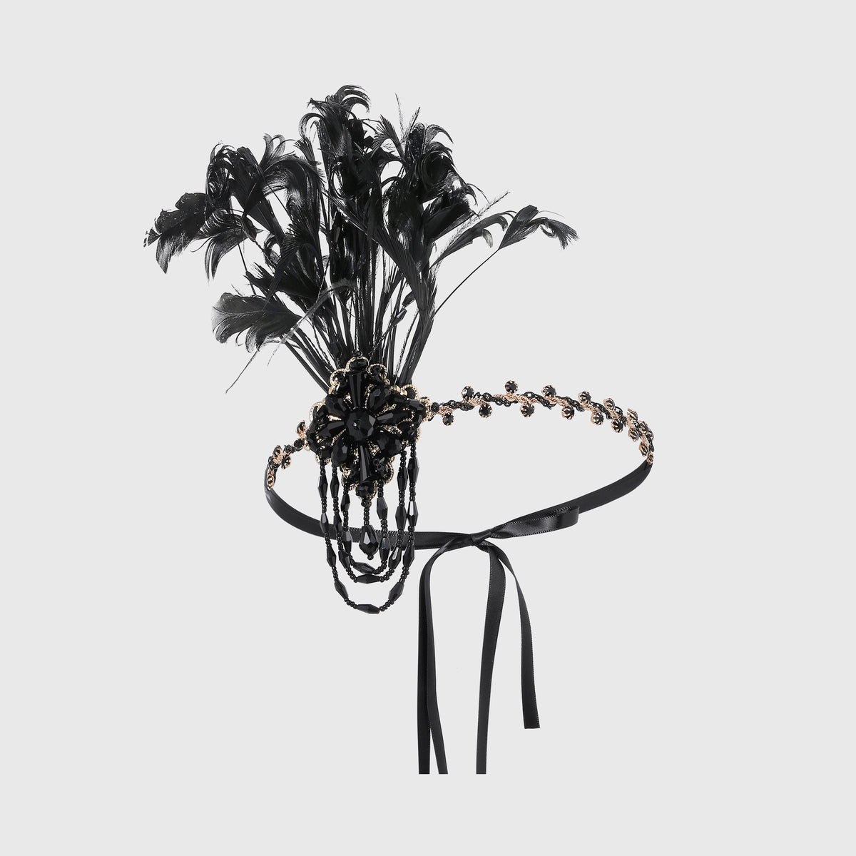 Shop 1920s Headpieces - Beaded Feather Headband | BABEYOND